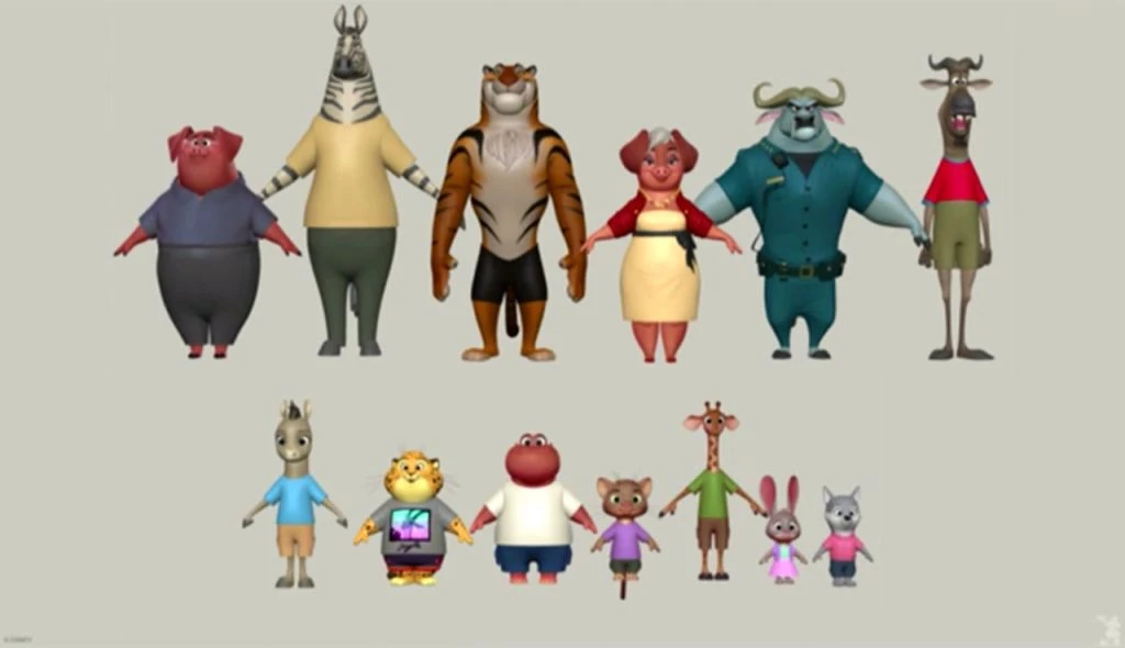 Image - Zootopia character model line-up.jpg | Disney Wiki | FANDOM ...