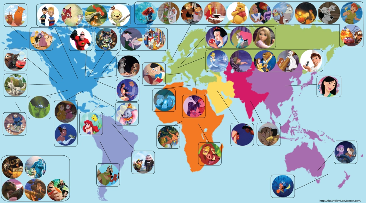 Image - Disney map by theantilove-d3flfy6.png | Disney Wiki | FANDOM ...