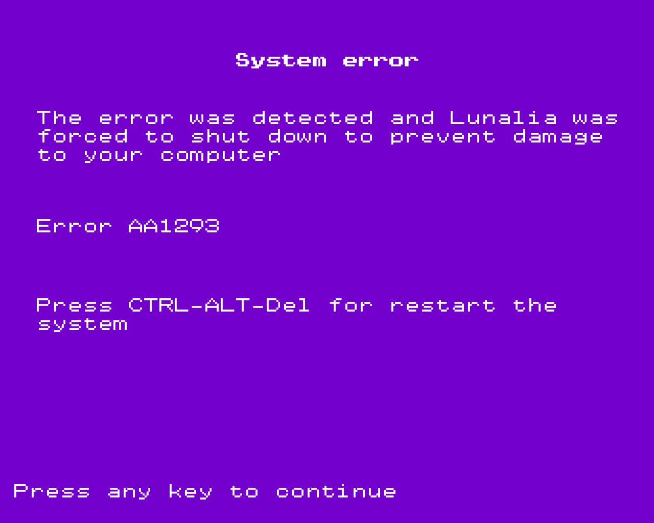 Purple Screen of Death | Dream Fiction Wiki | FANDOM powered by Wikia