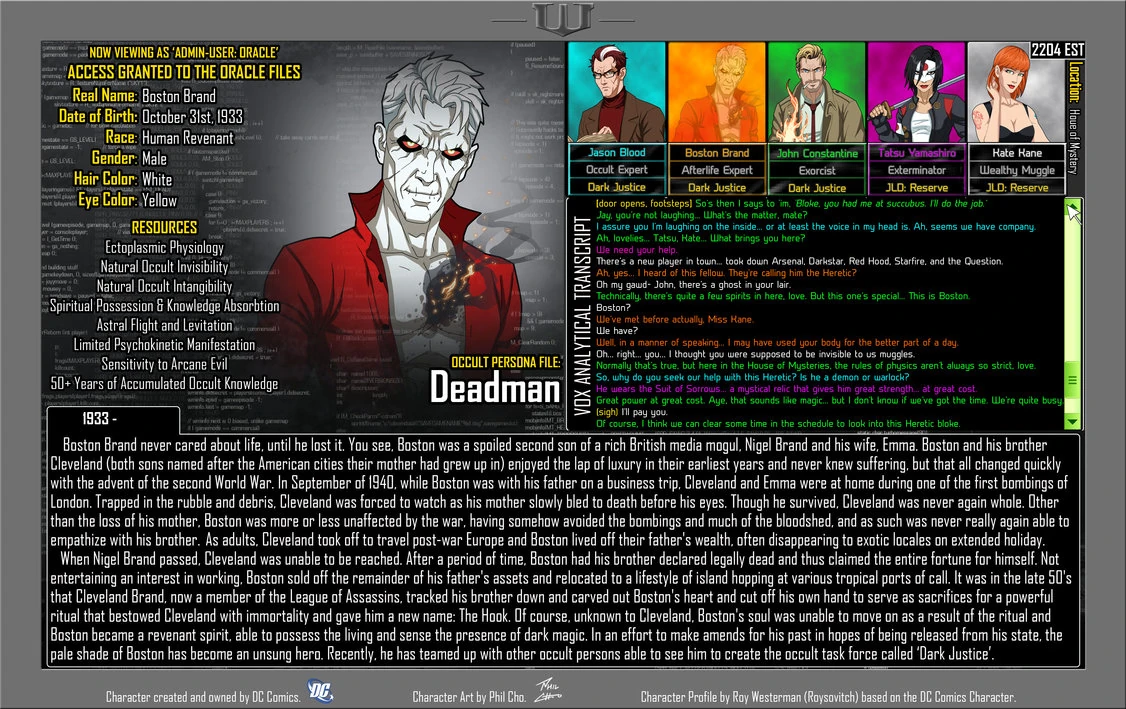 Oracle Files: Boston Brand | Earth-27 Wiki | FANDOM powered by Wikia