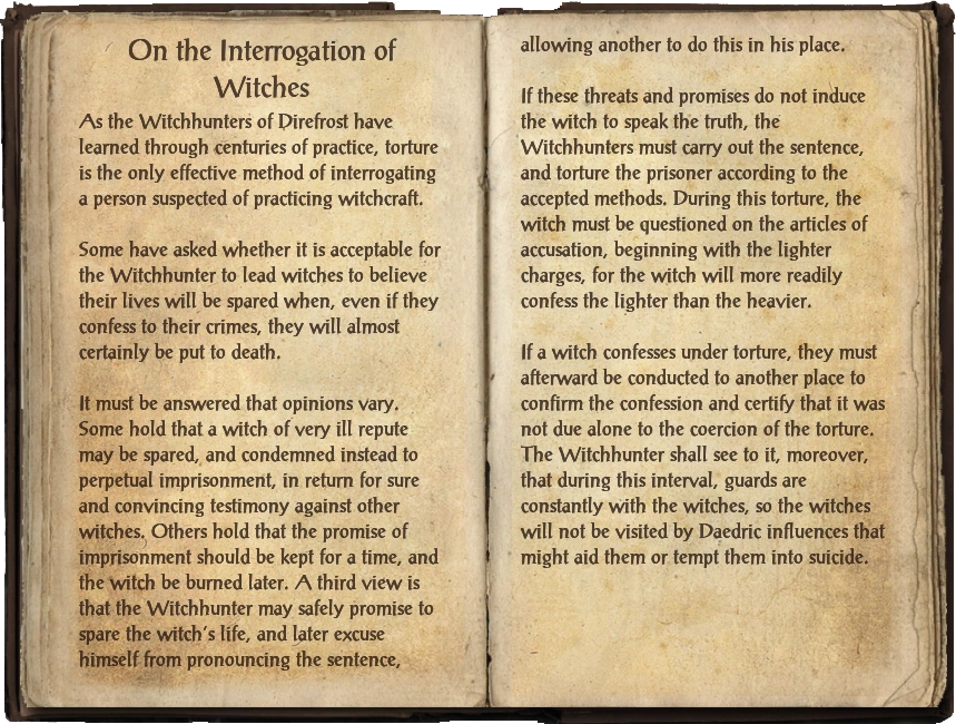 On the Interrogation of Witches | Elder Scrolls | Fandom