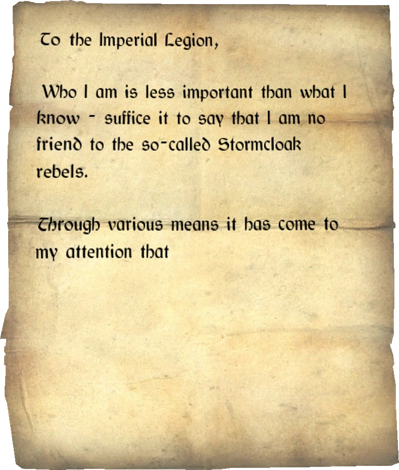 Anonymous Letter (Skyrim) | Elder Scrolls | Fandom