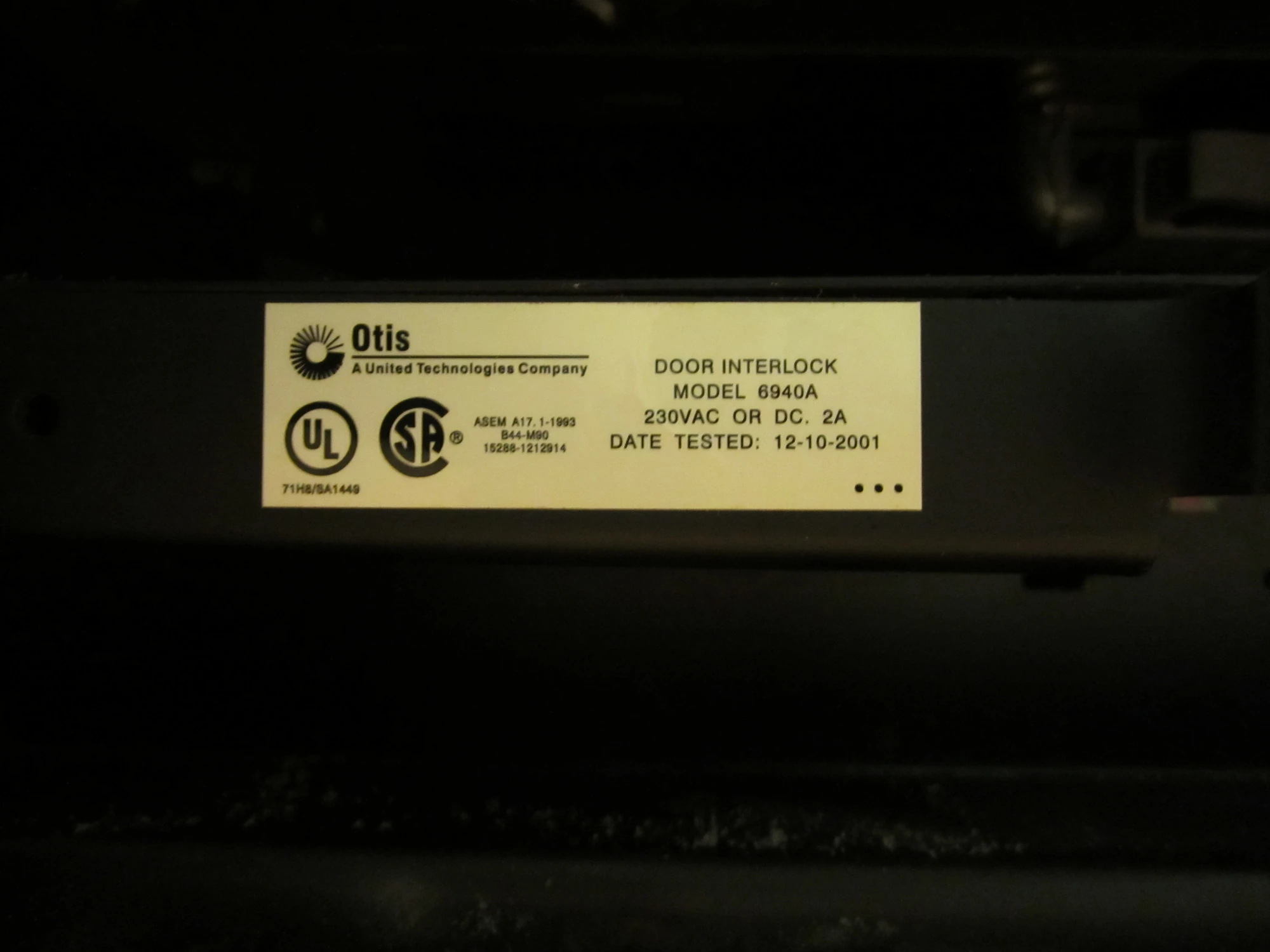 Otis 6940A Interlock | Elevator Wiki | Fandom