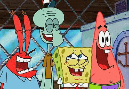 Image - Mr -Krabs-Squidward-Spongebob-Patrick-Star-Laughing-At-The-Krusty-Krab.gif | Epic Rap ...