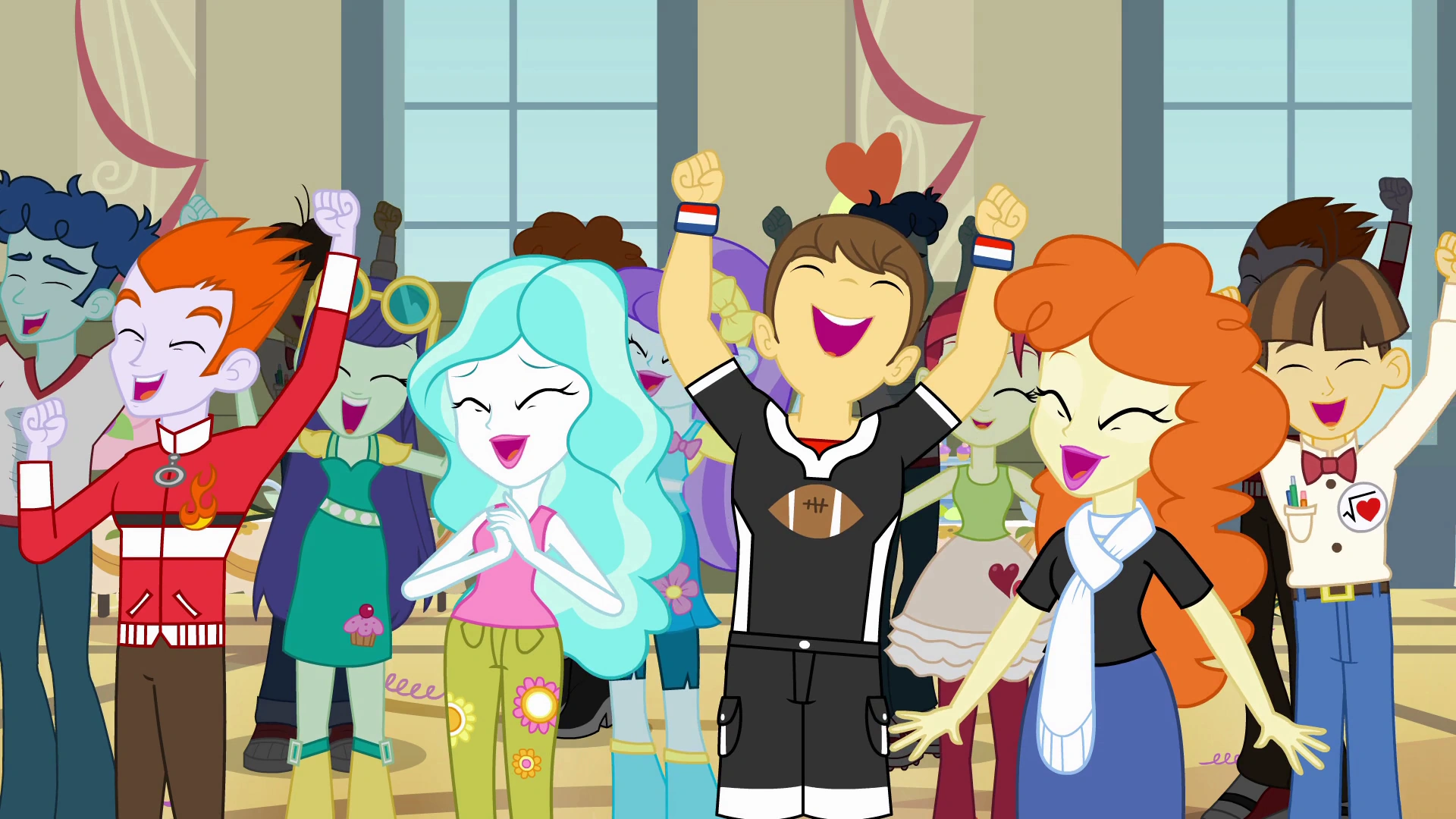 Image - Students cheering in gym EG.png | My Little Pony Equestria ...
