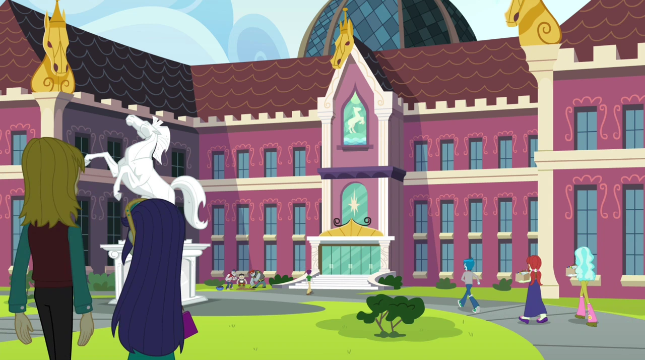 Image - Students approaching Canterlot High School EG2.png | My Little ...