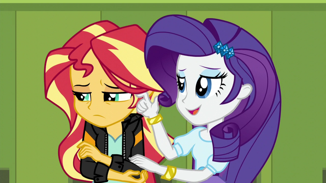 Image - Rarity consoling Sunset Shimmer EG3.png | My Little Pony ...