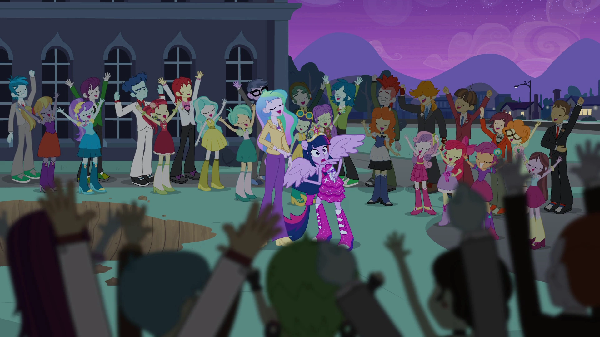 Image - Celestia and students cheering EG.png | My Little Pony ...