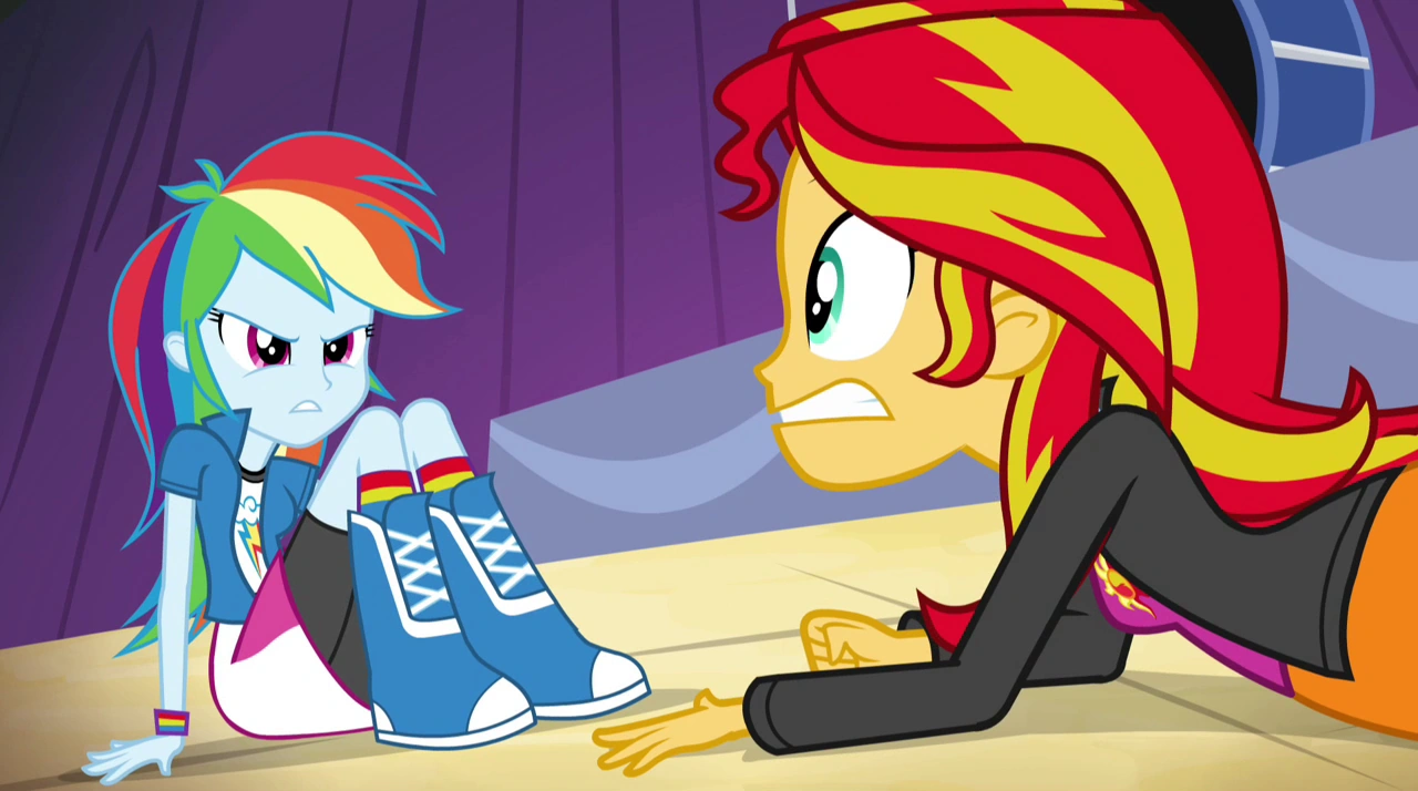 Image - Rainbow Dash glares at Sunset Shimmer EG2.png | My Little Pony ...