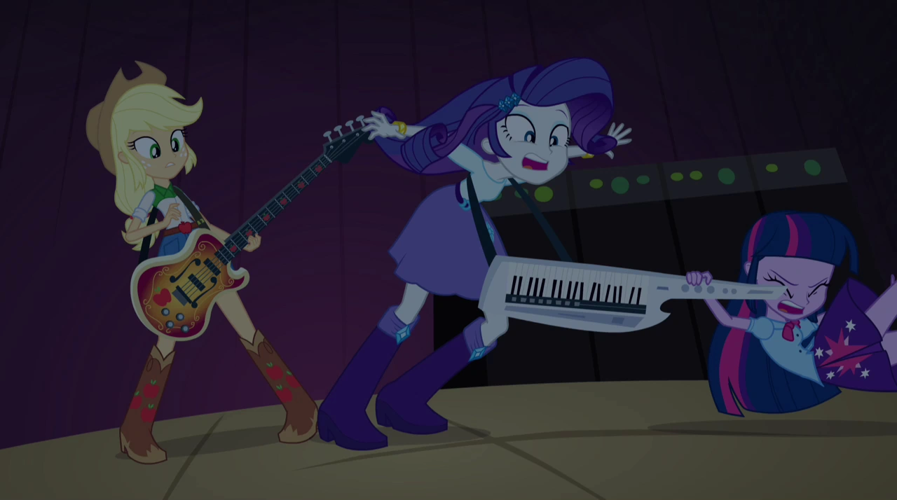 Image - Twilight snags onto Rarity's keytar EG2.png | My Little Pony ...