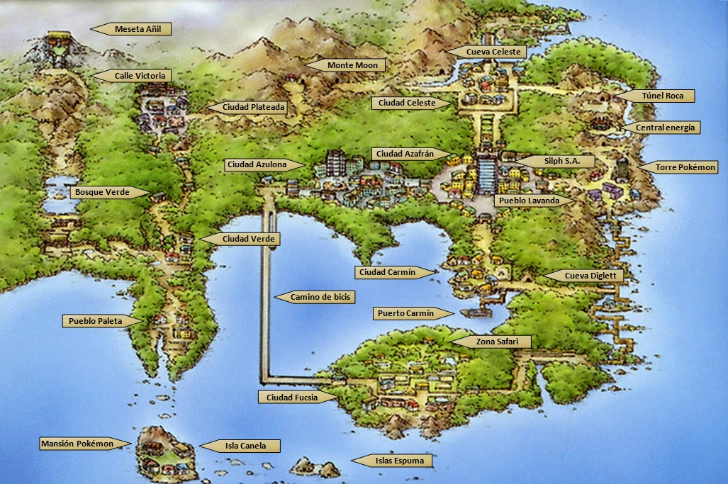 Imagen - Mapa de Kanto señalizado RFVH.png | WikiDex | FANDOM powered ...