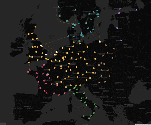 Interactive ETS2 wiki map with cities, ferry lines and achievements ...