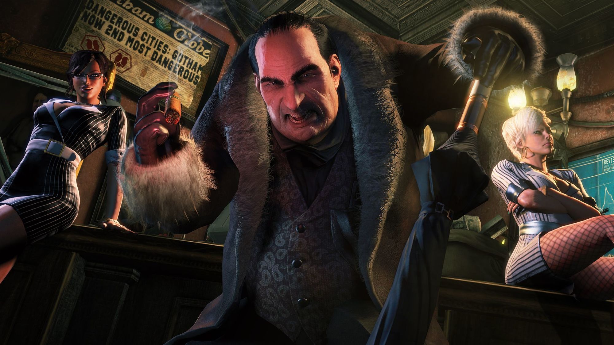 Obraz Batman Arkham Origins Peinguin Candy And Tracey Złoczyńcy