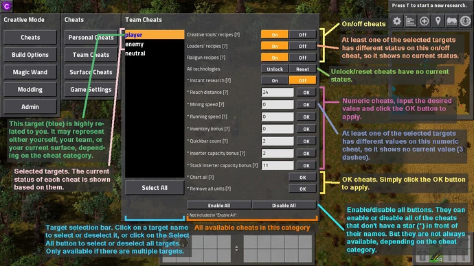 In-Game Menu/Cheats | Factorio: Creative Mode Wiki | Fandom