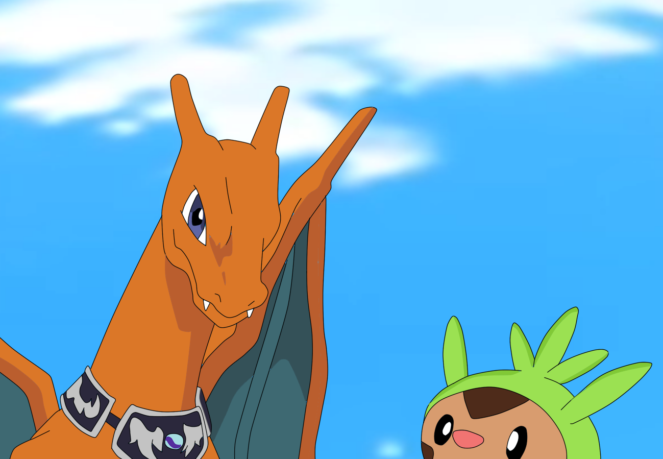 Imagen - Chespin mirando a charizard.png | La Wikia de Pokéfanon ... Imagen - Chespin mirando a charizard.png | La Wikia de Pokéfanon ...