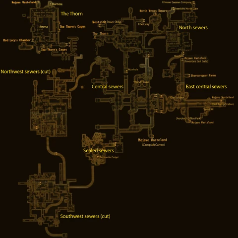 Image - New Vegas sewers map.png | Fallout Wiki | FANDOM powered by Wikia