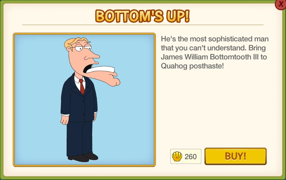 James William Bottomtooth III | Family Guy: The Quest for Stuff Wiki ...