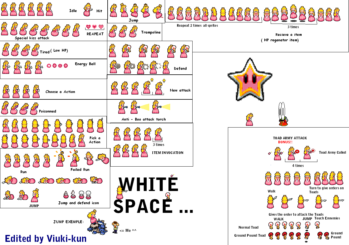 Image - Peach Battle Sprites M&L.PNG | Fantendo - Nintendo Fanon Wiki ...