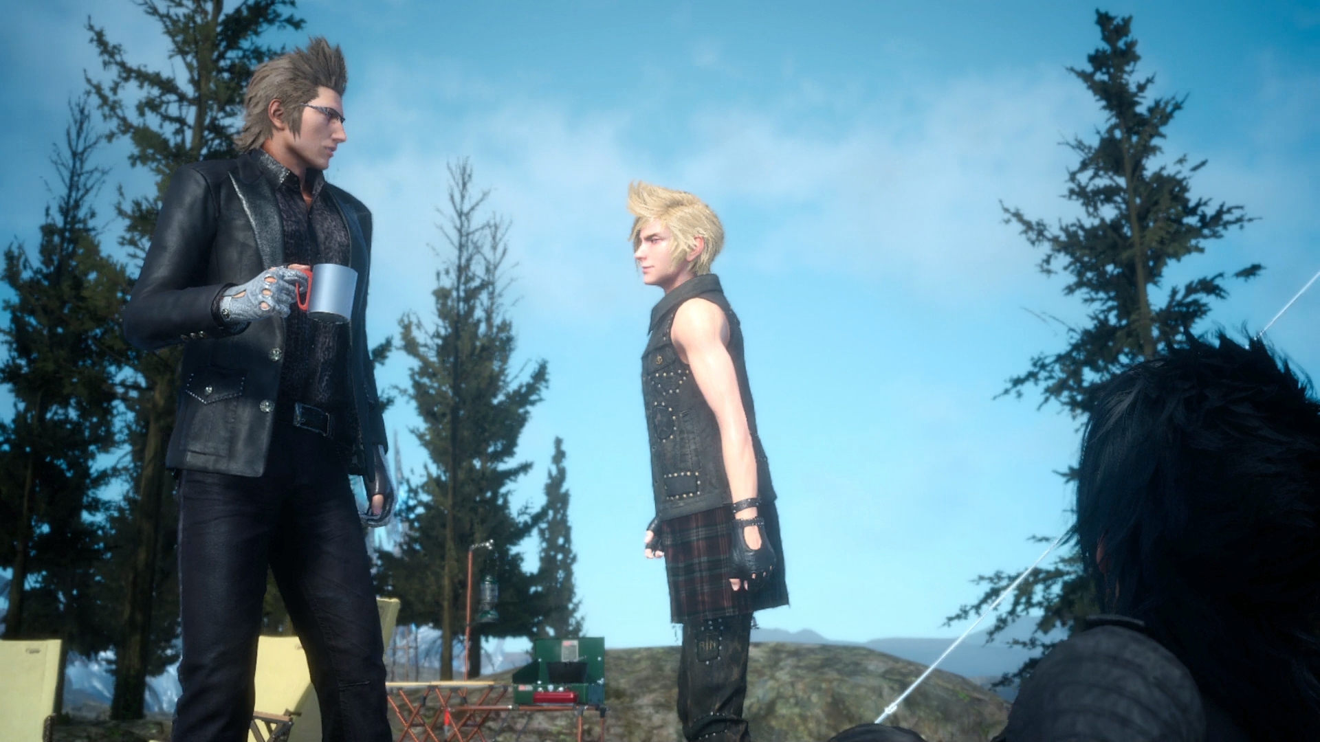 Imagem Ignis Prompto And Noctis During Camp Final Fantasy Wiki Fandom Powered By Wikia