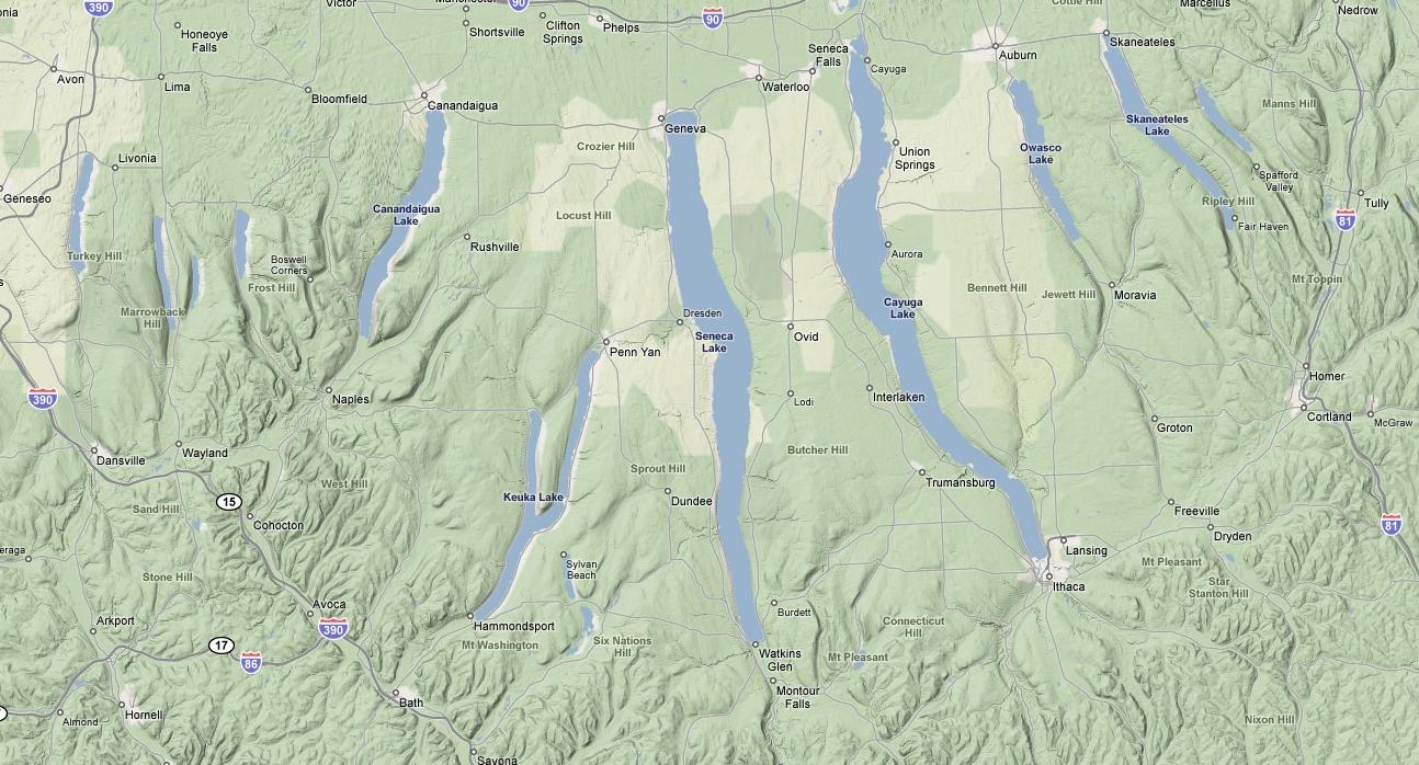 Image - Finger Lakes large elevation map.jpg | The Finger Lakes Wiki ...
