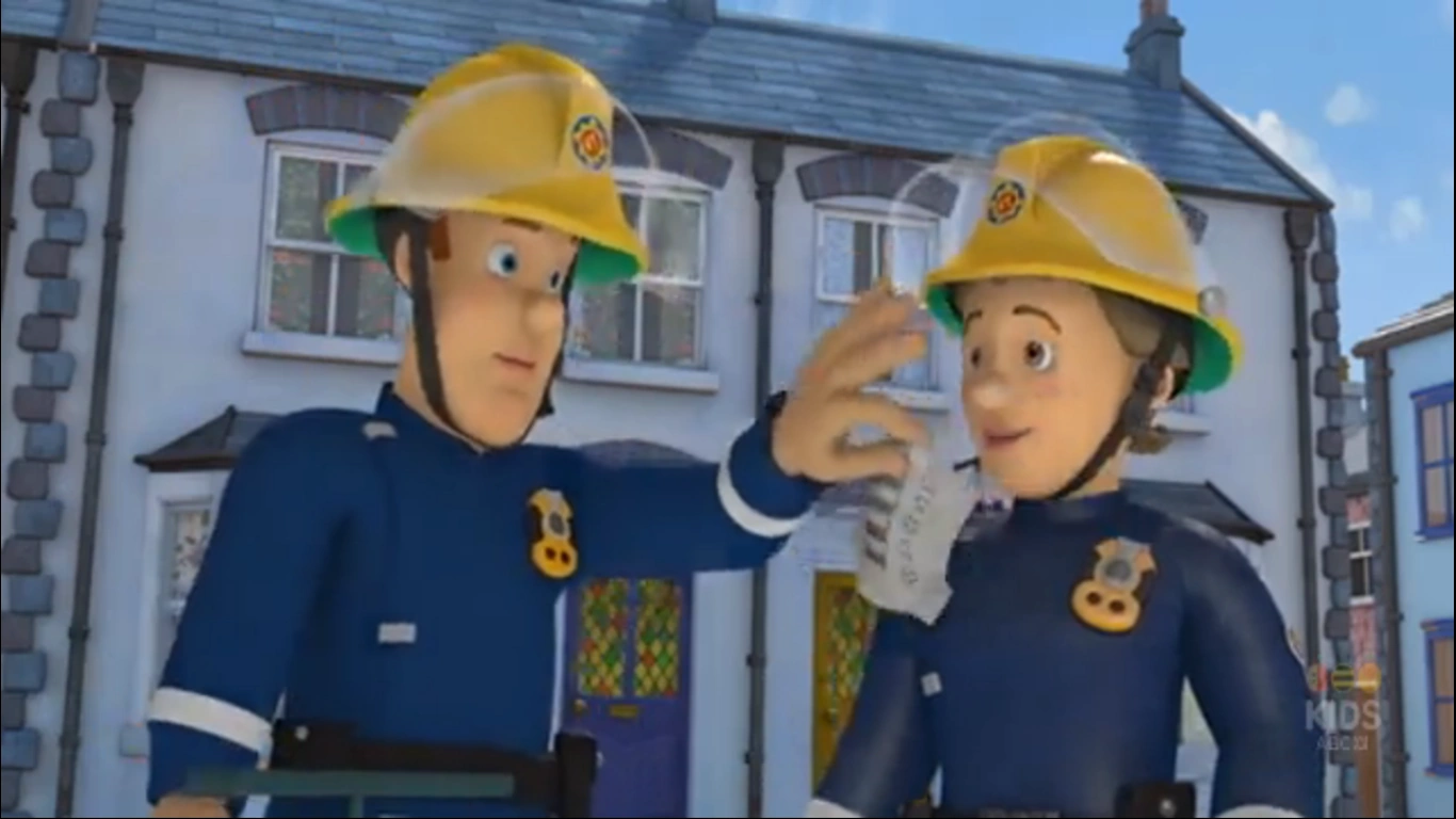 Image - Sam peels paper from Penny's face.png | Fireman Sam Wiki ...