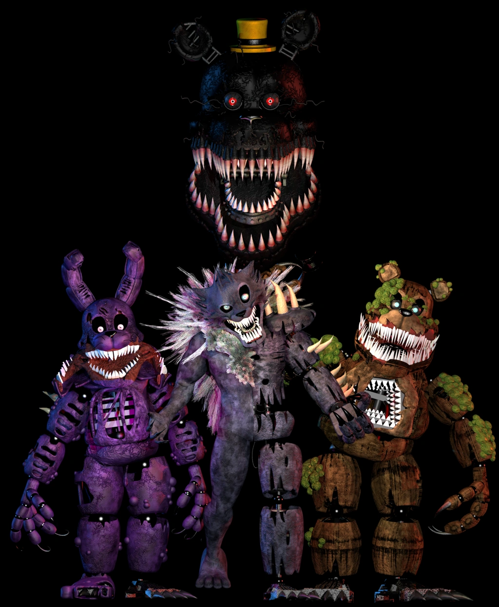 Image - 4 Twisted Animatronics.png | Five Nights at Freddy's Fanon Wiki ...