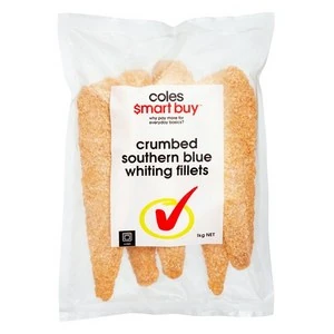 Coles Smart Buy Frozen Crumbed Blue Whiting Fillets 1kg | Food Origins ...