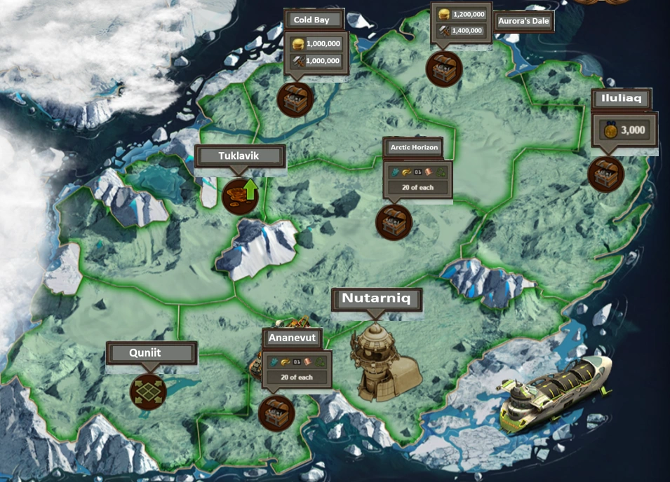 Geopolitical map of arctic