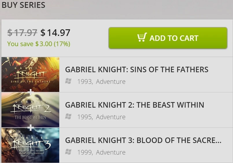 Gabriel Knight Collections | Gabriel Knight Omnipedia | Fandom