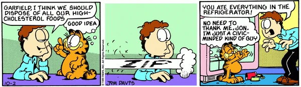 Garfield, October 1989 comic strips | Garfield Wiki | Fandom
