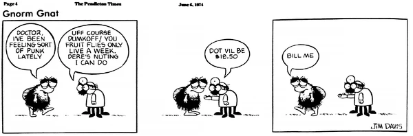 Gnorm Gnat, 1974 comic strips | Garfield Wiki | Fandom