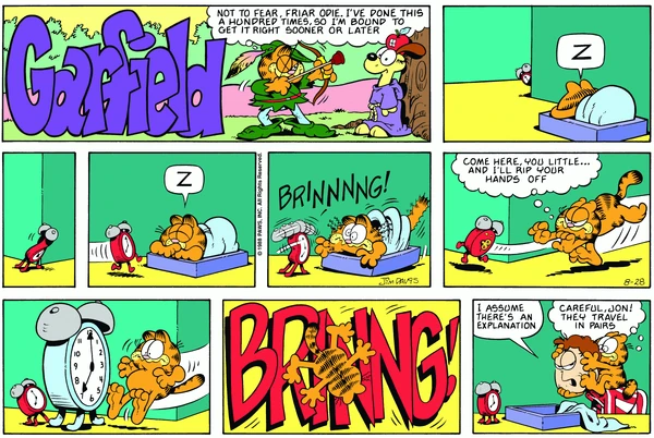 Garfield, August 1988 comic strips | Garfield Wiki | Fandom