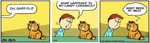 Garfield, November 1981 comic strips | Garfield Wiki | Fandom