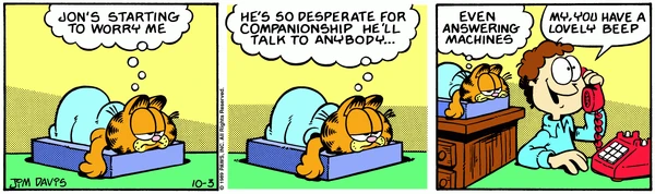 Garfield, October 1989 comic strips | Garfield Wiki | Fandom