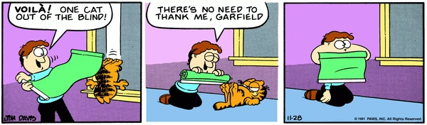 Garfield, November 1981 comic strips | Garfield Wiki | Fandom