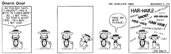Gnorm Gnat, 1973 comic strips | Garfield Wiki | Fandom