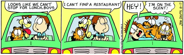 Garfield, August 1989 comic strips | Garfield Wiki | Fandom