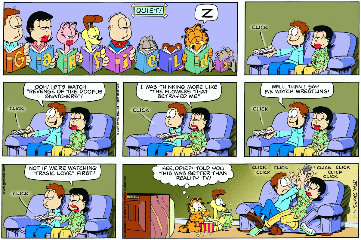 Garfield, April 2007 comic strips | Garfield Wiki | Fandom