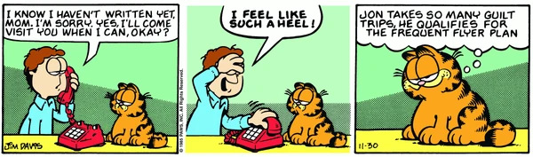 Garfield, November 1985 comic strips | Garfield Wiki | Fandom