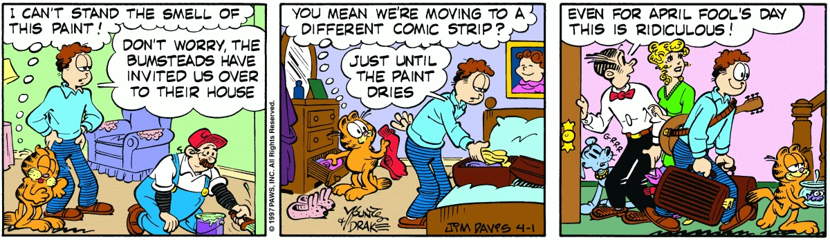 Garfield, April 1997 comic strips | Garfield Wiki | Fandom