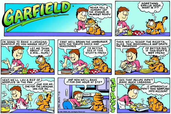 Garfield, July 1986 comic strips | Garfield Wiki | Fandom