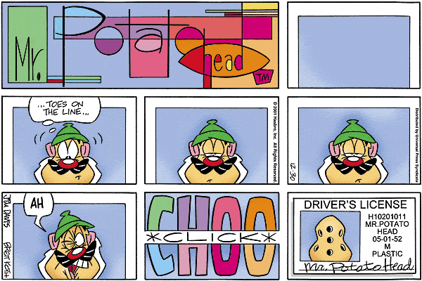 Mr. Potato Head, December 2001 comic strips | Garfield Wiki | Fandom