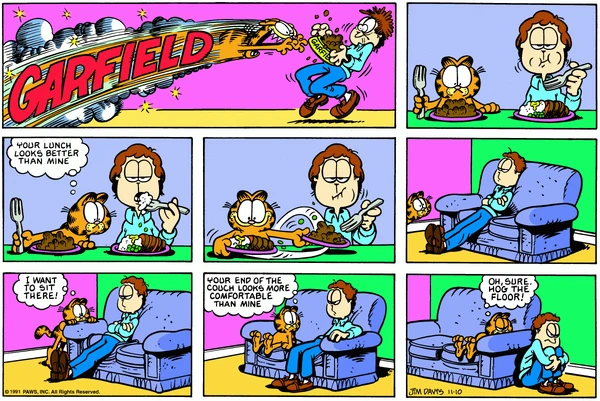 Garfield, November 1991 comic strips | Garfield Wiki | Fandom