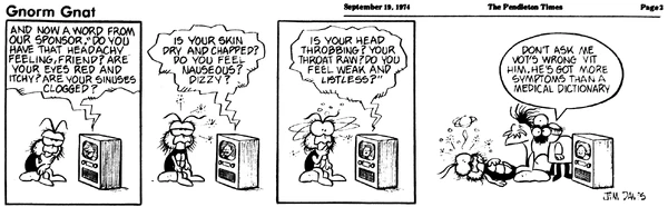 Gnorm Gnat, 1974 comic strips | Garfield Wiki | Fandom