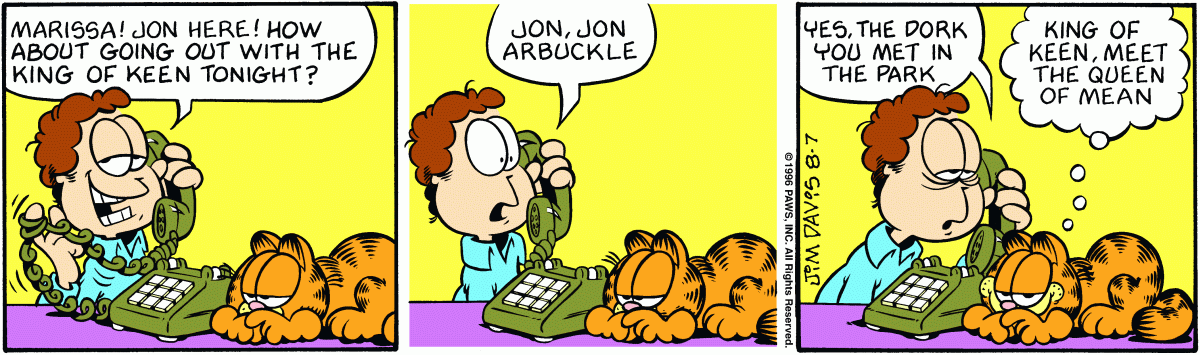 Garfield August 1996 Comic Strips Garfield Wiki Fandom
