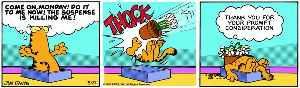 Garfield, March 1983 comic strips | Garfield Wiki | Fandom