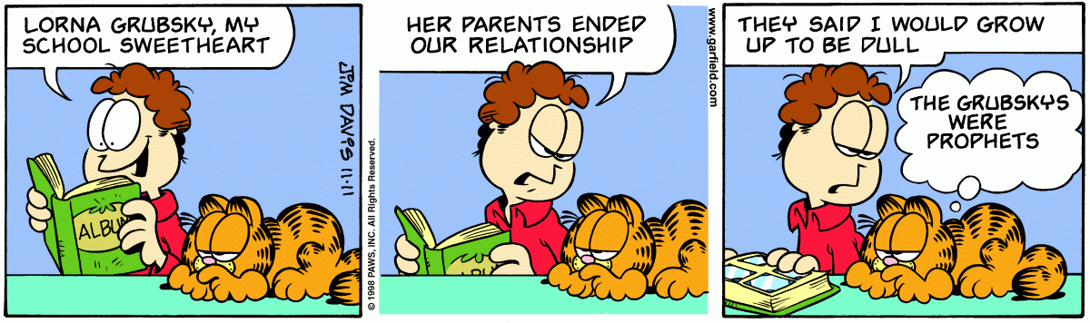 Garfield, November 1998 comic strips | Garfield Wiki | Fandom