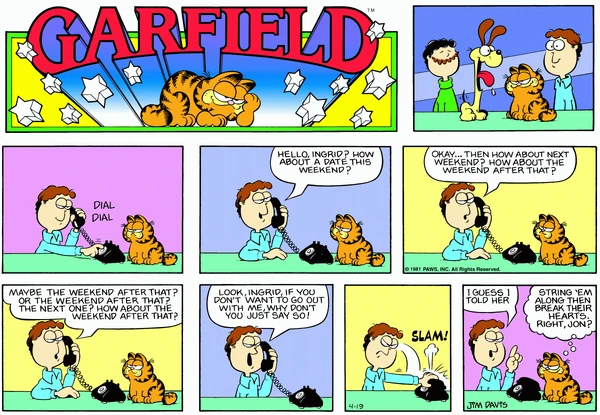 Garfield, April 1981 comic strips | Garfield Wiki | Fandom