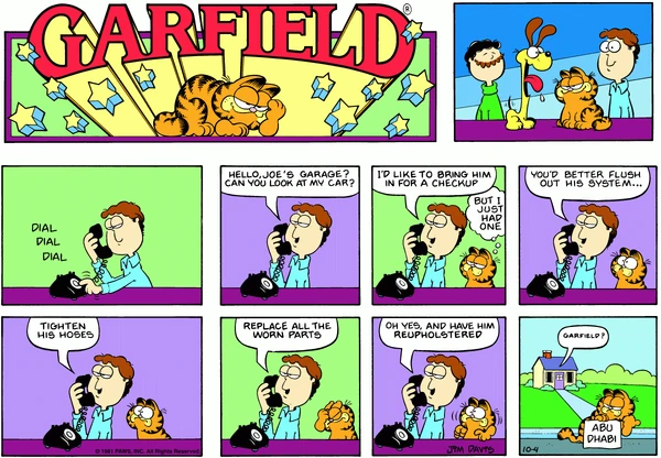 Garfield, October 1981 comic strips | Garfield Wiki | Fandom