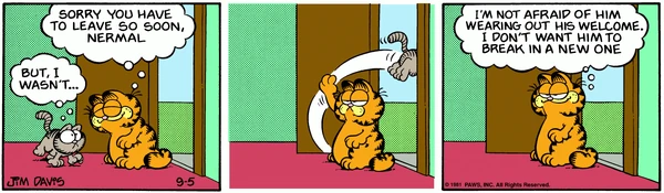 Garfield, September 1981 comic strips | Garfield Wiki | Fandom